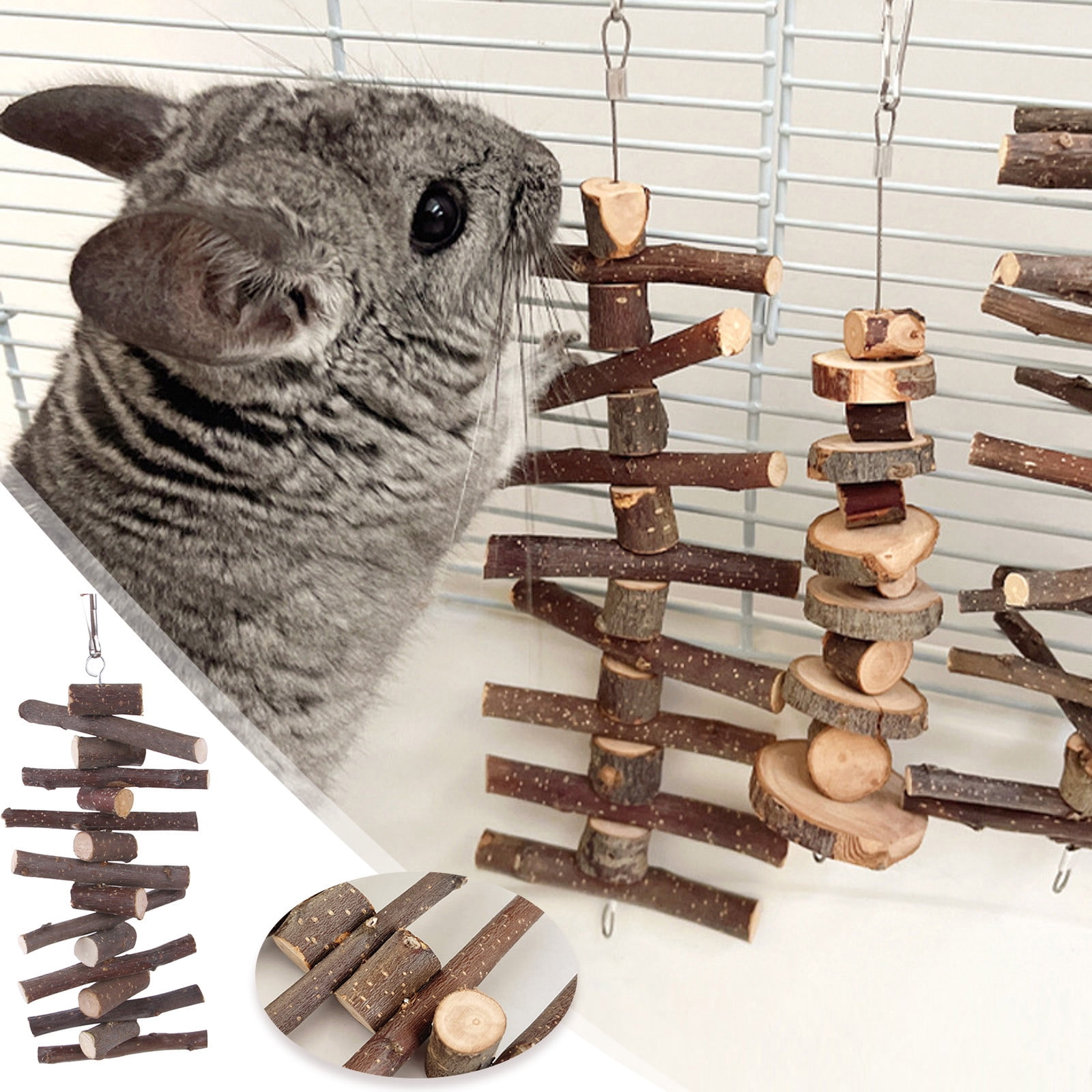 Natural Chew Toys for Small Animals Wood Sticks Hamster Toys Organic ...