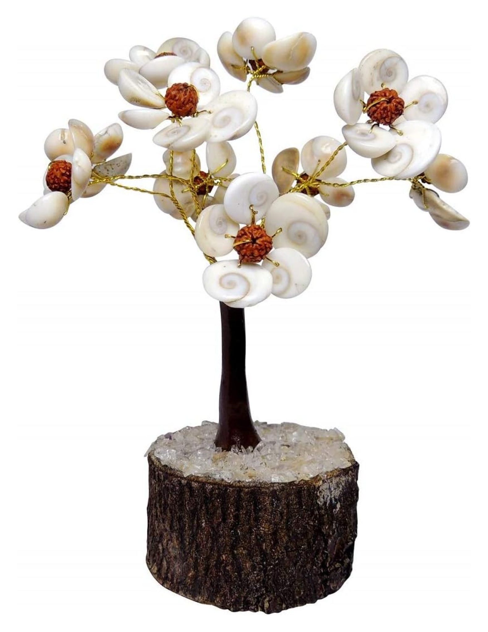 Natural & Original Gomti Chakra Tree With Rudraksha Beads Flower Tree ...