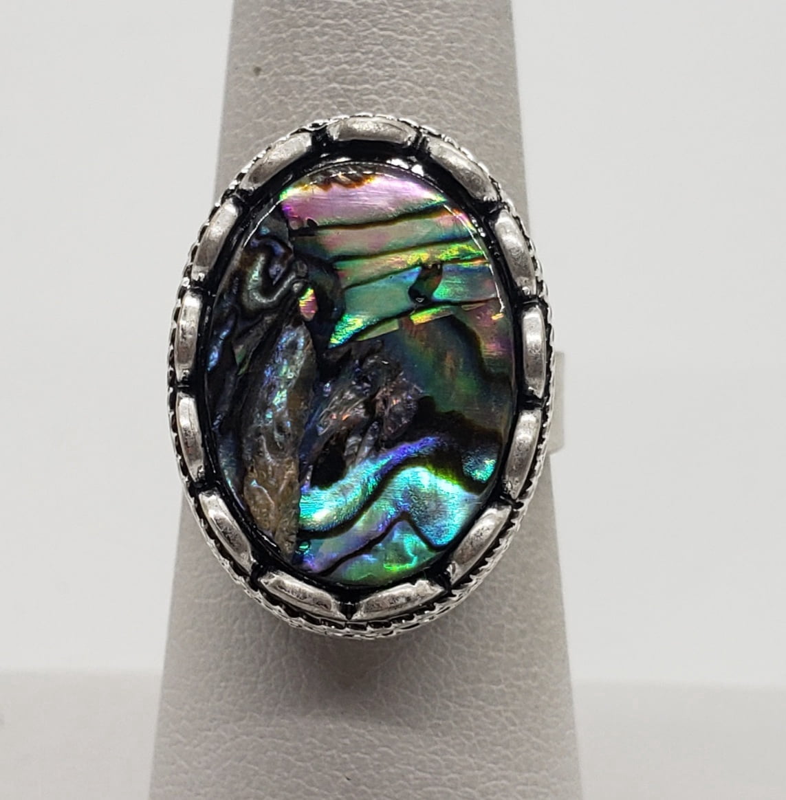 Natural Oval Abalone Shell Adjustable Ring - Walmart.com