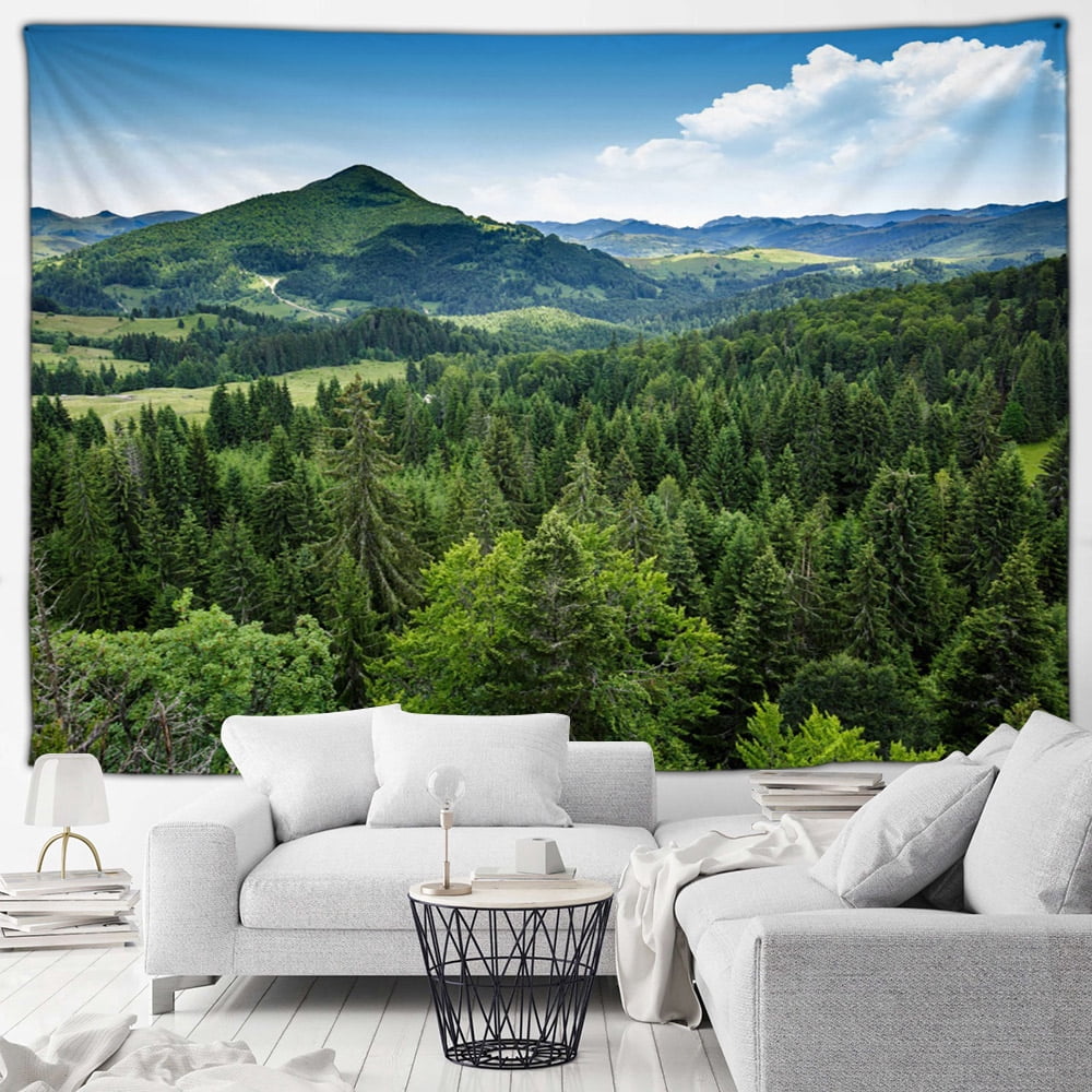 Natural Park Landscape Tapestry Green Bamboo Plants Chinese Garden ...