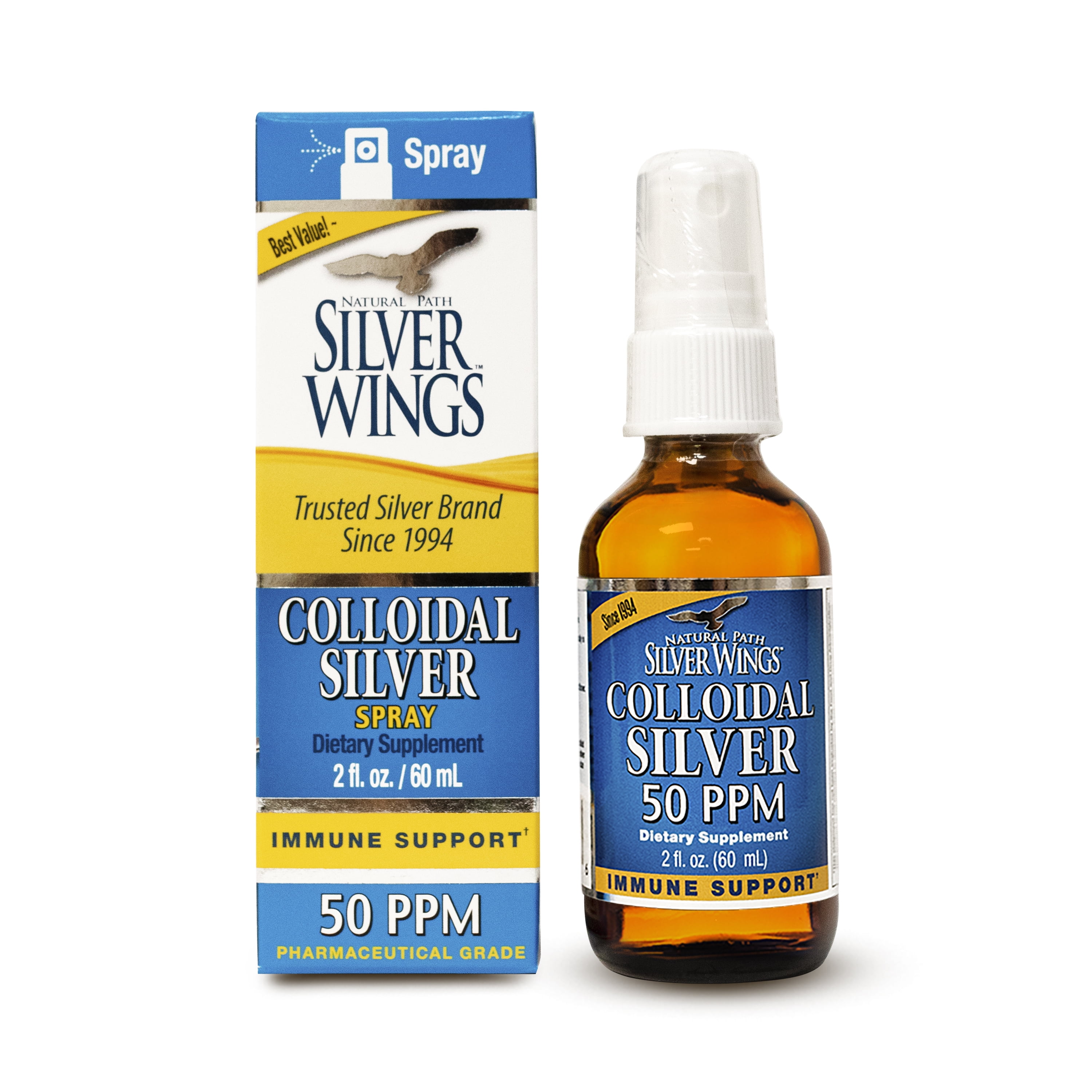 Natural Path Silver Wings Colloidal Silver Liquid - Daily Immune ...