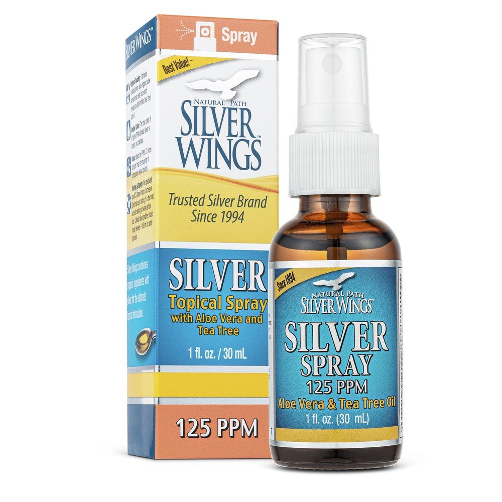 Natural Path Silver Wings Colloidal Silver Spray with Aloe & Vera & Tea ...