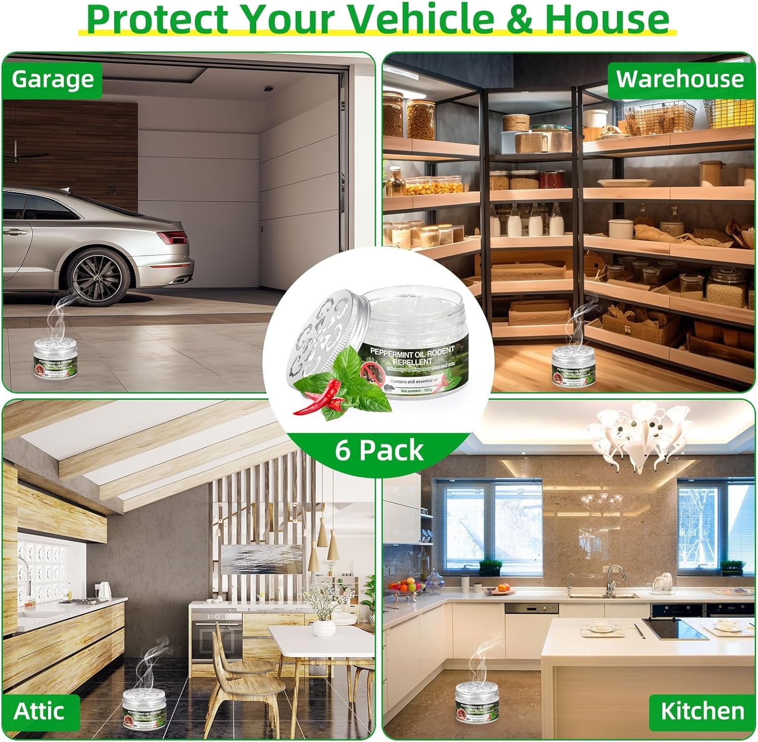 Natural Peppermint Oil Mouse Repellent for Car Engine - Safe Pest ...