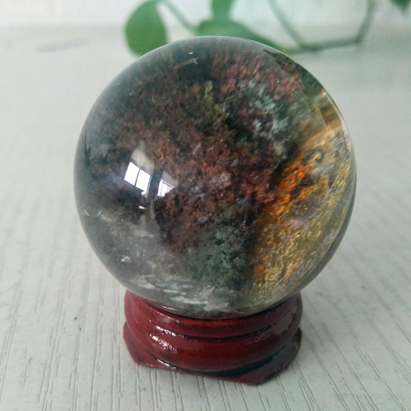 Natural Phantom Ghost Garden Quartz Crystal ball Stone Sphere Home-A17 ...