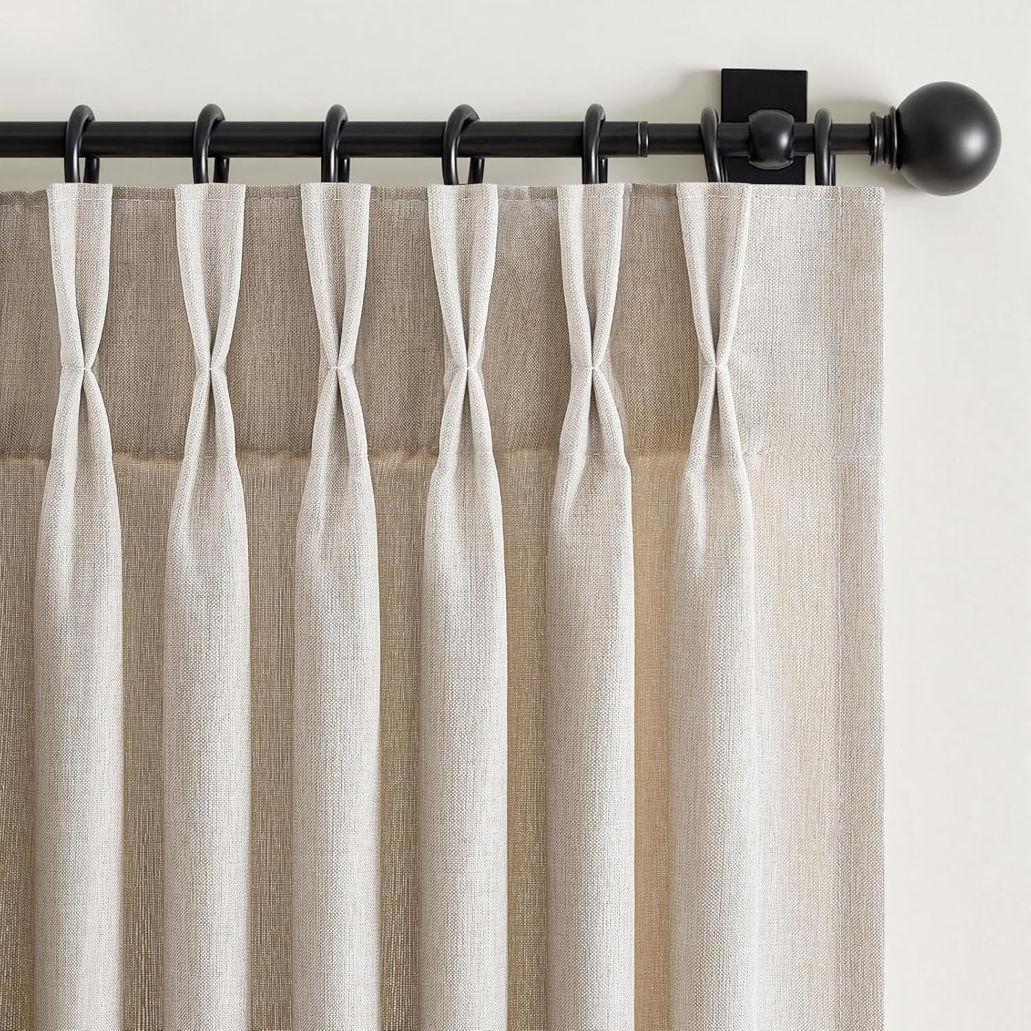 Natural Pinch Pleated s 84 Inch Length 2 Panels for Living Room Bedroom ...