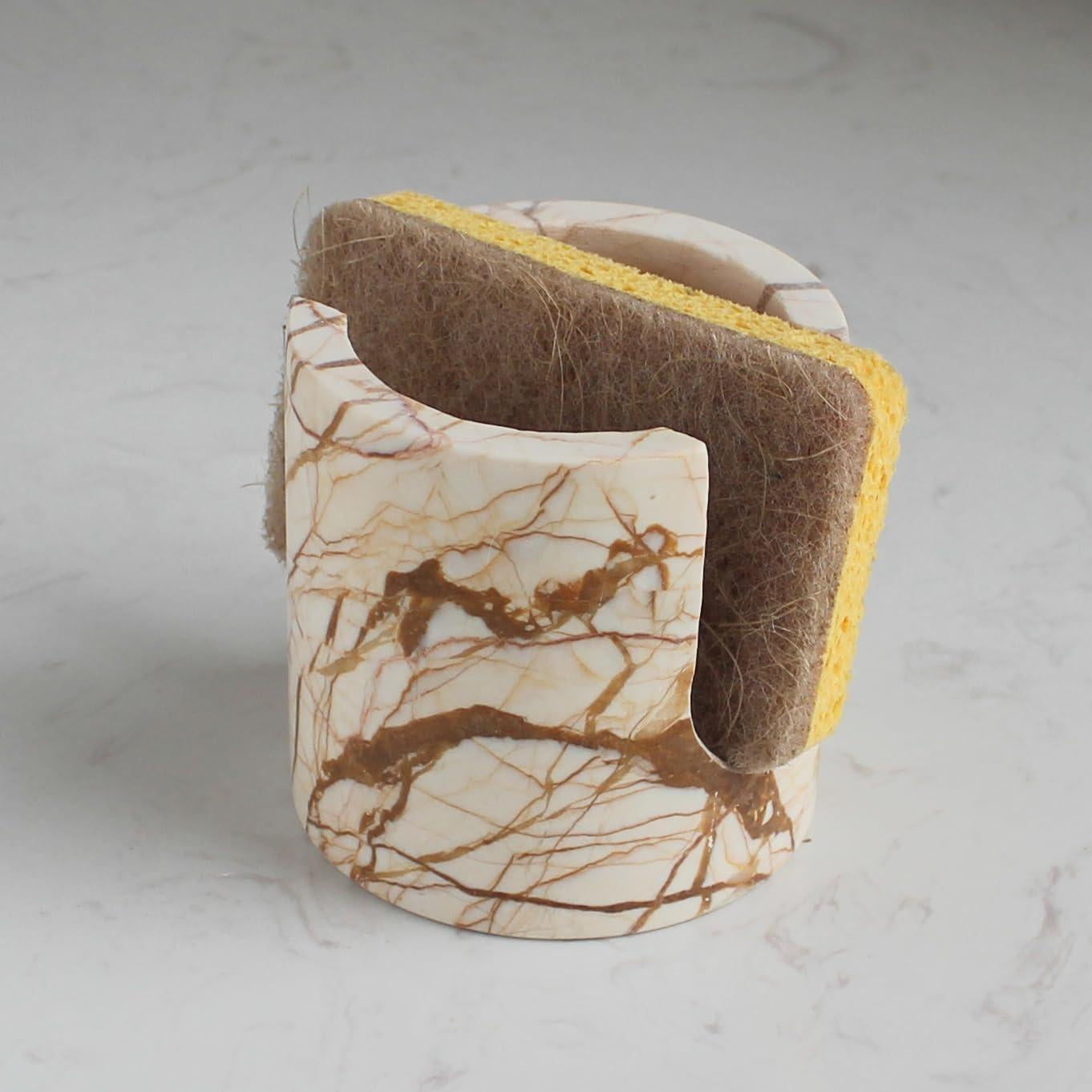 Natural Pink Marble Sponge Holder for Kitchen Counter, Drying Rack ...