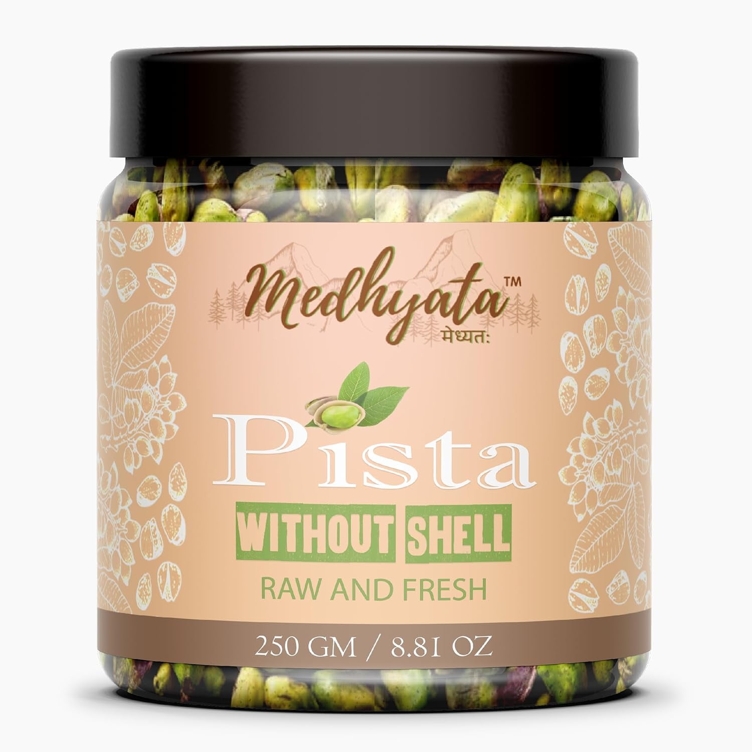 Natural Pistachios Without Shell (Pista) By Medhyata 250gm, | Rich In Protein Fiber Healthy Dry ...