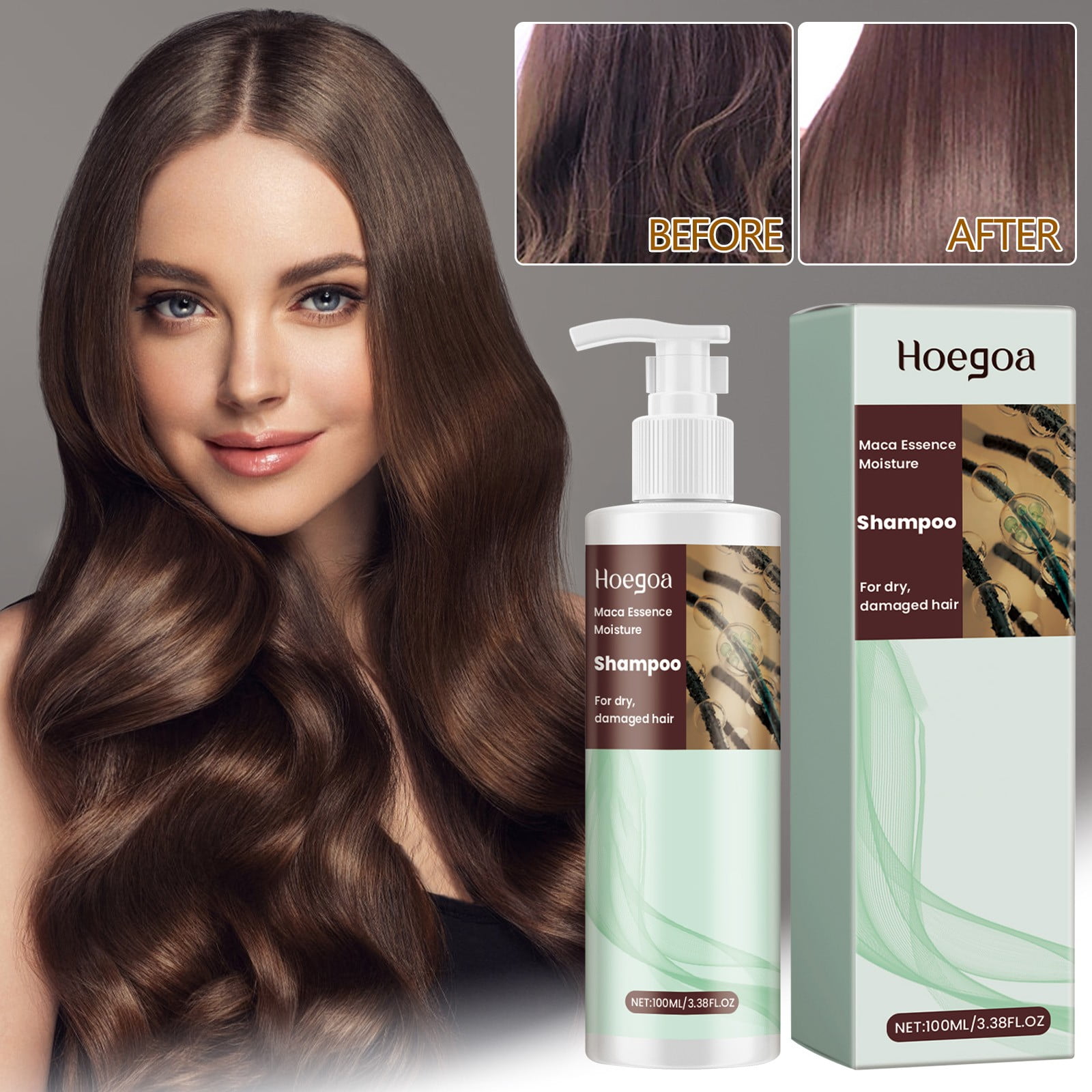 Natural Plant Based Mild Repair Shampoo for All Hair Types,3.4 fl oz ...