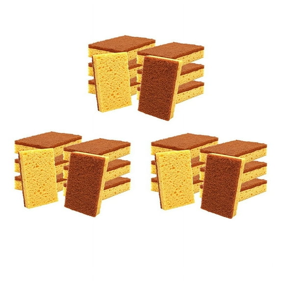 Natural Plant Based Scrub Sponge 24 Pack,Palm Fiber Scrubber Sponge ...