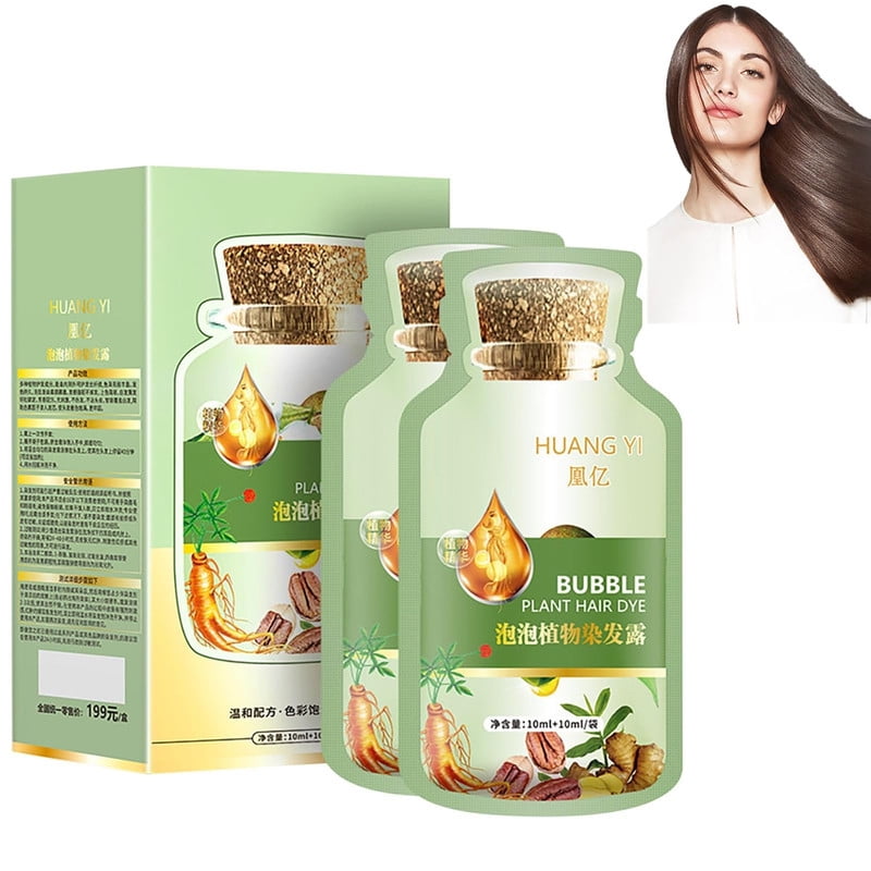Natural Plant Hair Dye, 2024 New Botanical Bubble Hair Dye, Lazy Pure ...