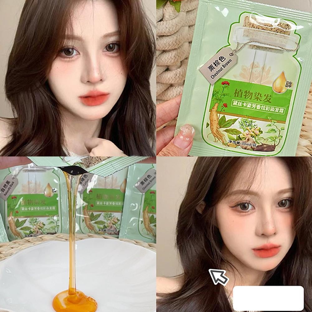 Natural Plant Hair Dye New Botanical Bubble Hair Dye 30ml X 10Packs ...