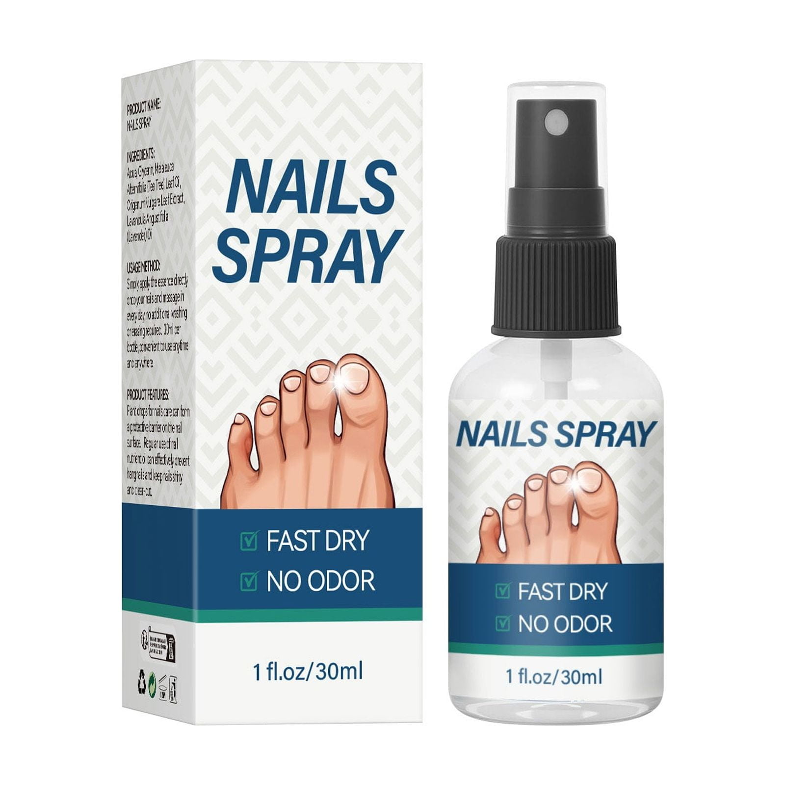 Natural Plants Based Foot and Nail Spray, Fast Drying Odorless Care ...