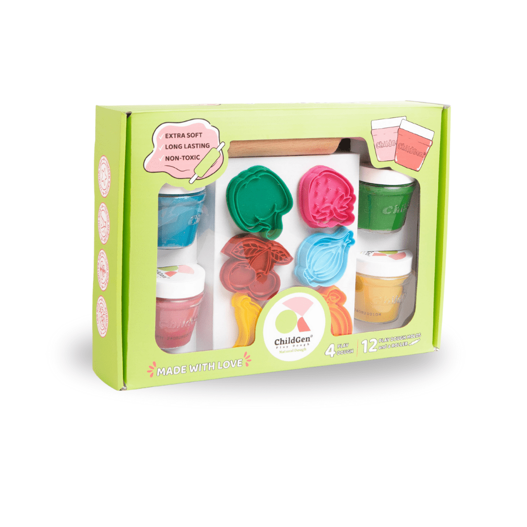 Natural Play Dough Premium Fruits and Veggies Set | Non-toxic, Super ...