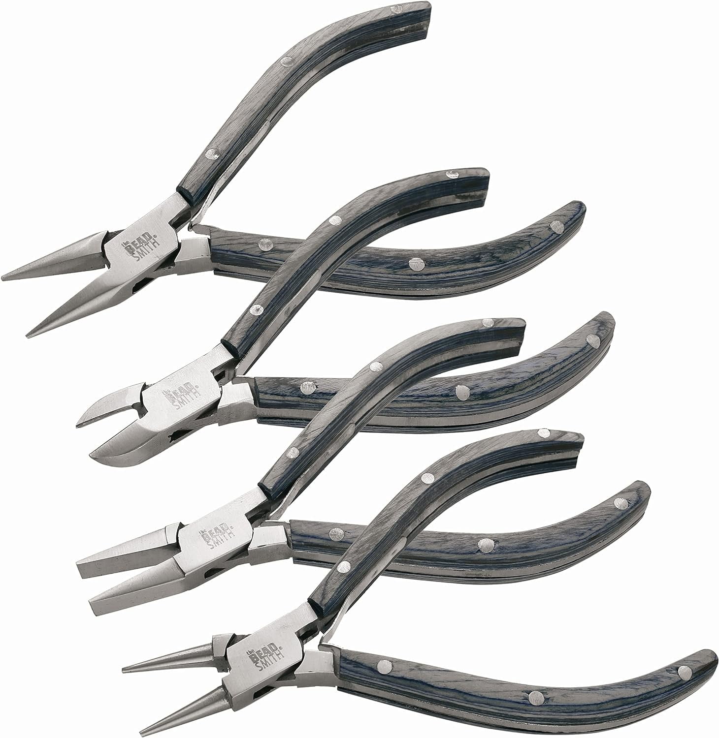 Natural Pliers Set - 4-Piece Kit: Chain Nose, Round Nose, Flat Nose ...