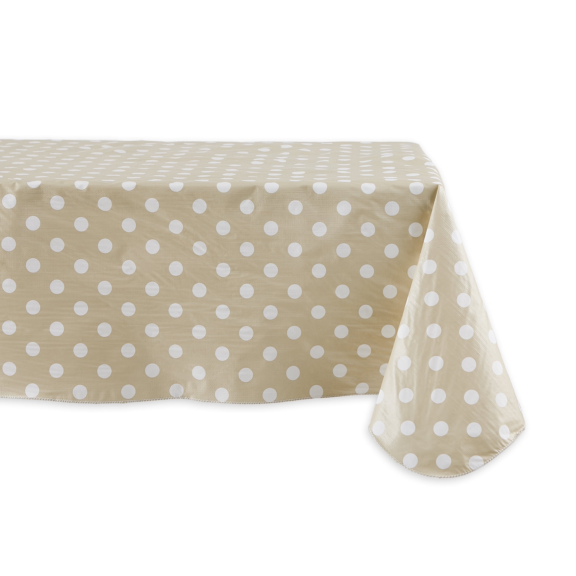 Natural Polka Dot Vinyl Tablecloth 60x84 - Walmart.com