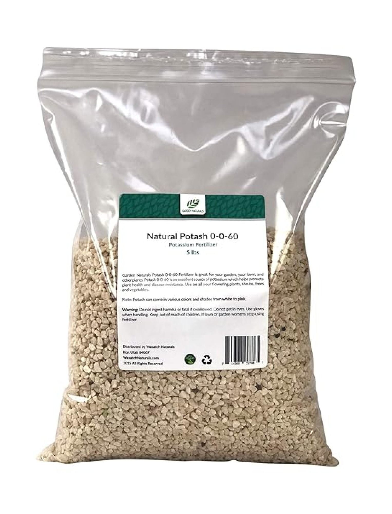 Natural Potash 0-0-60 Fertilizer - 25 lb Bag - Potassium Source for ...