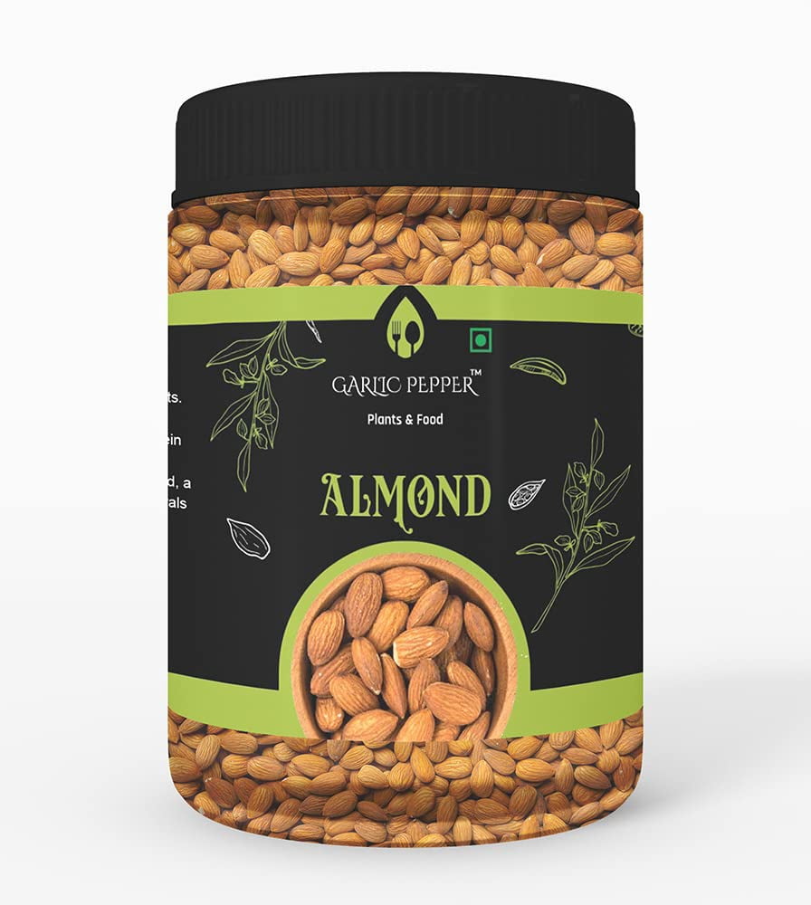 Natural Premium California Almonds By Garlic Pepper 300gm, | High In ...