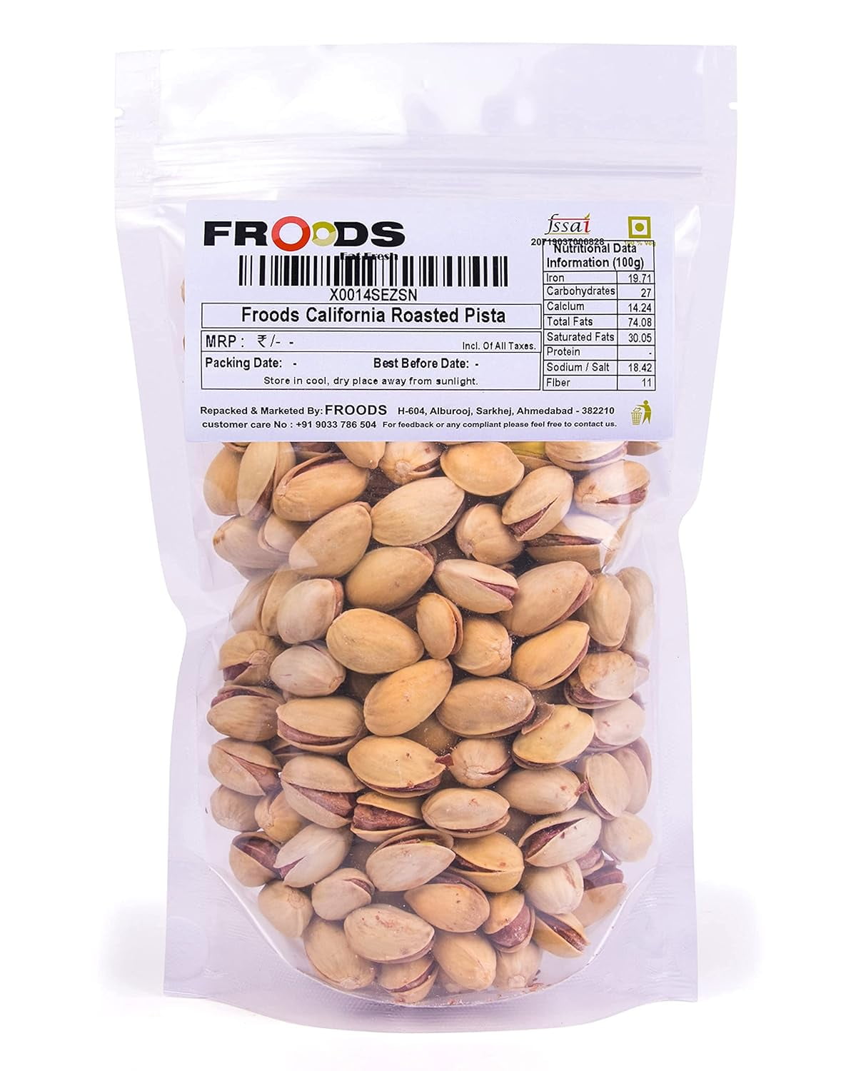 Natural Premium California Roasted Pista With Shell By Froods 500gm, | High In Protein Fiber ...