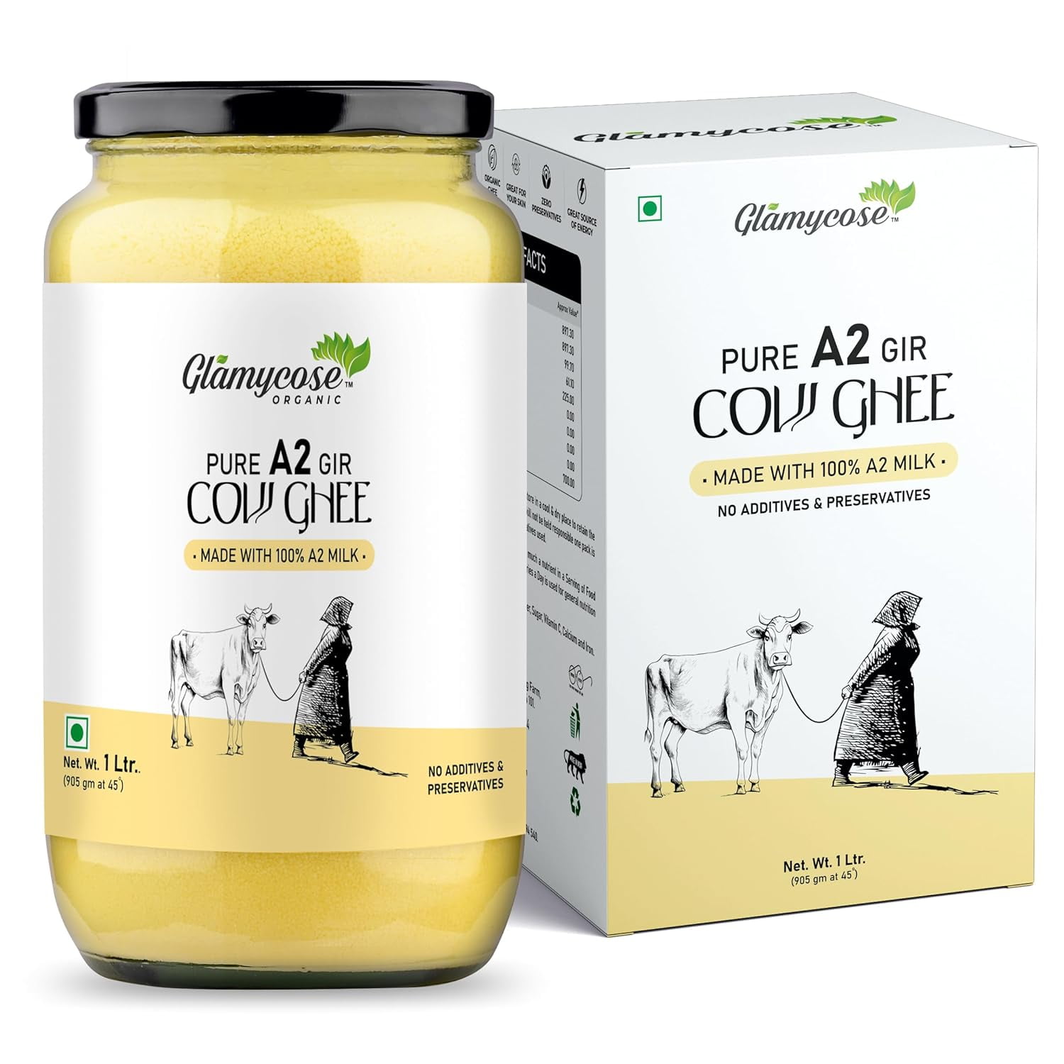 Natural Premium Desi Cow Ghee By Glamycose | High In Protein Fiber ...