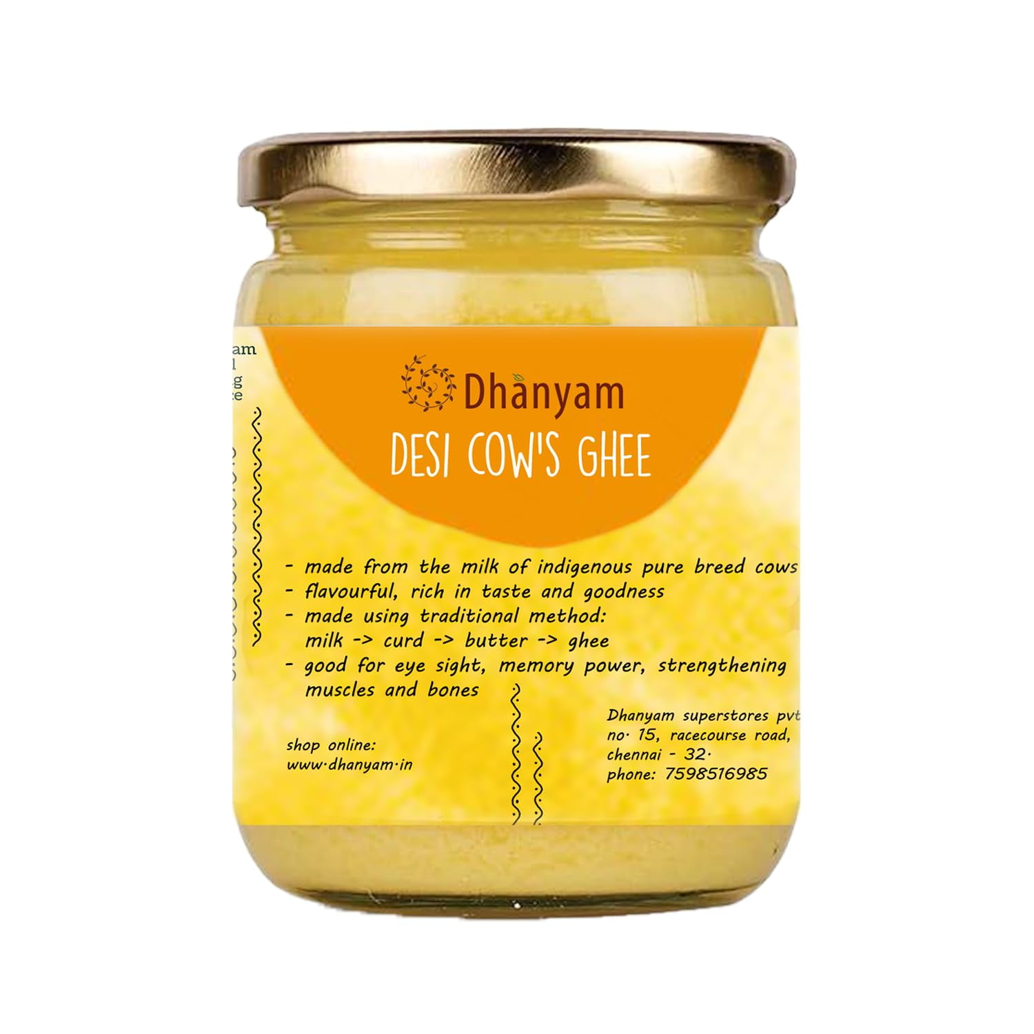 Natural Premium Desi Cow'S Ghee By Dhanyam | High In Vitamins A, D ...
