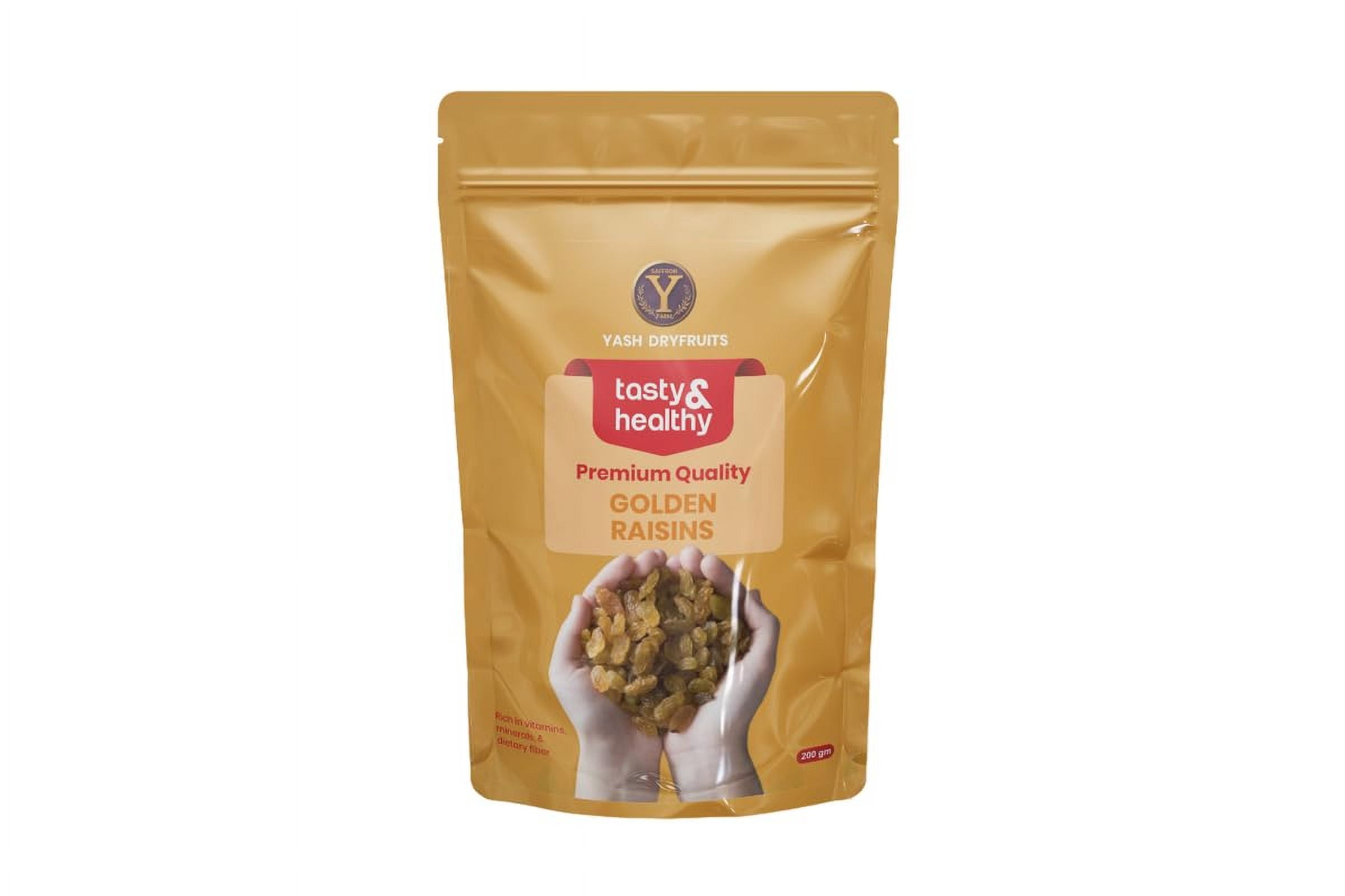 Natural Premium Golden Raisin By Yash Dry Fruits 200gm, | High In Dietary Fiber, Healthy Dry ...