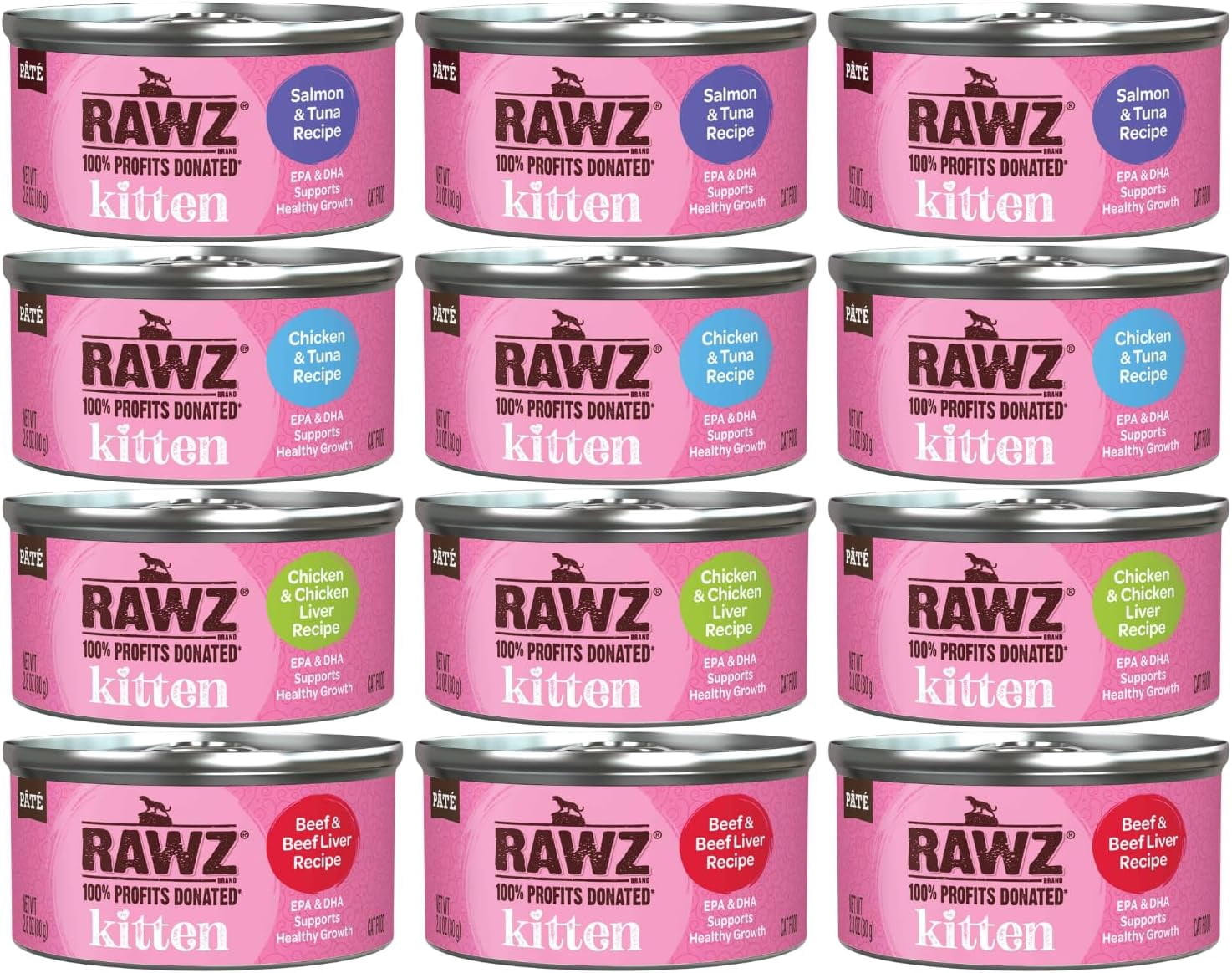 Natural Premium Kitten Pate Canned Cat Wet Food -12 Pack Cans Variety ...