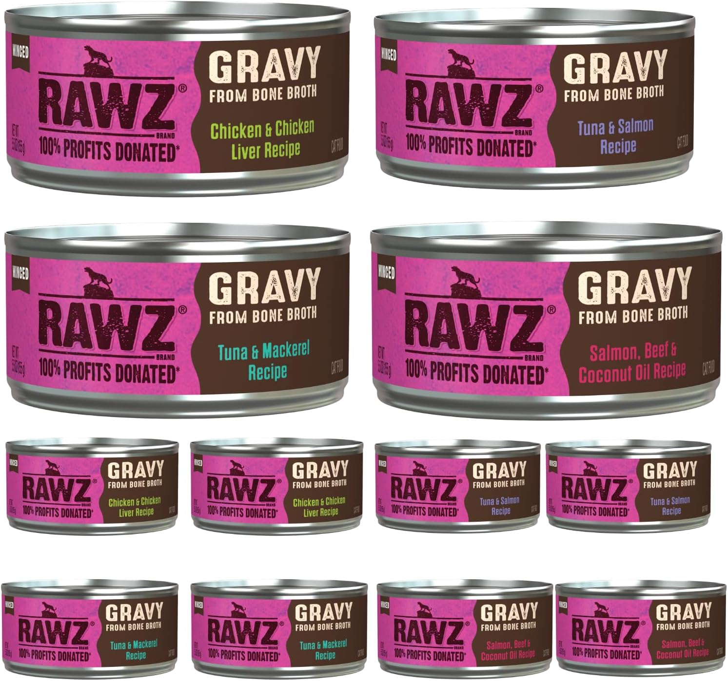 Natural Premium Minced Canned Cat Food In Gravy From Bone Broth -12 ...
