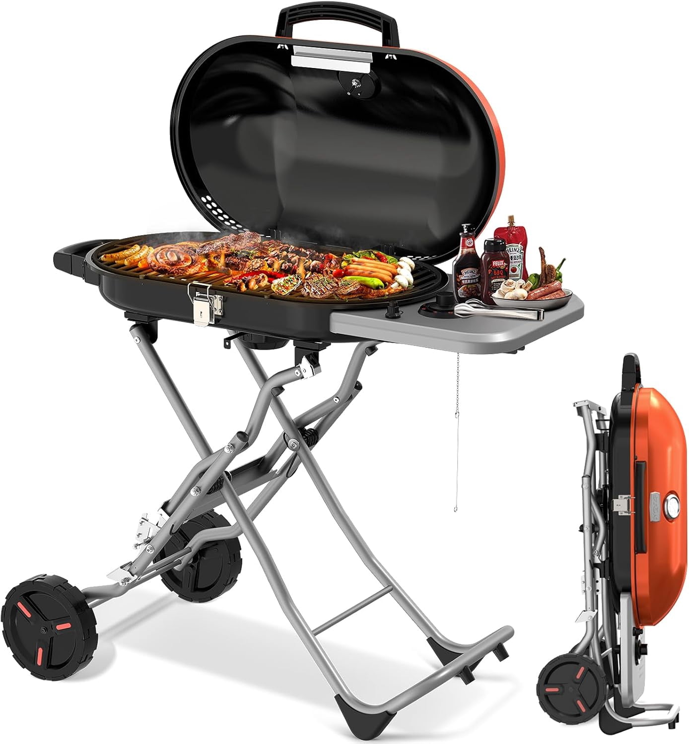 Portable Propane Gas Grill,15000 BTUS BBQ Grill with 348 SQ Inch Large ...