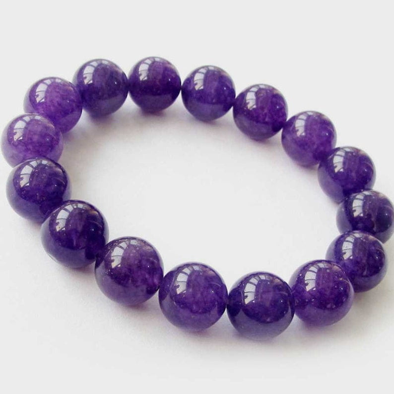 Natural Purple Nephrite Jade 10mm round Shape smooth Cut Beads ...