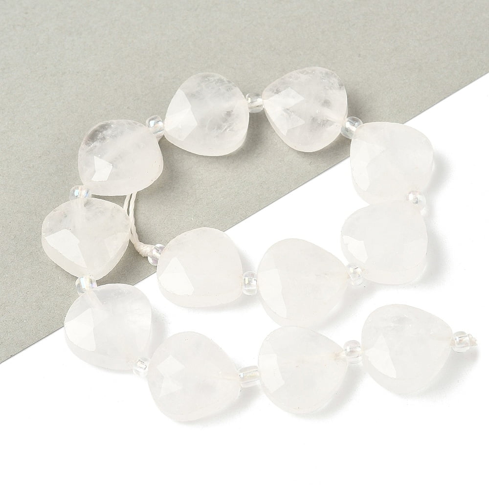 Natural Quartz Crystal Beads Strands Rock Crystal Teardrop 12x12x5~6mm ...