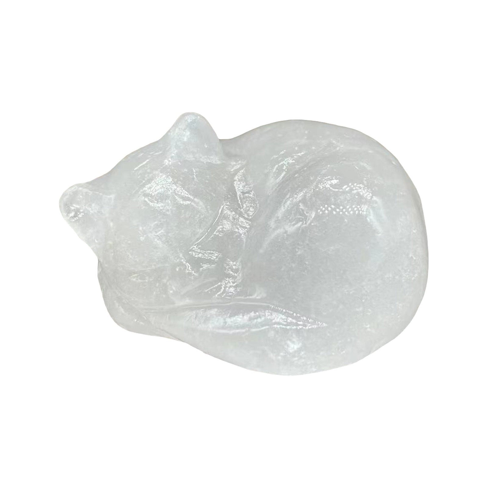 Natural Quartz Sleeping Cat Statue Gift-Sized Quartz Cat Figurine ...