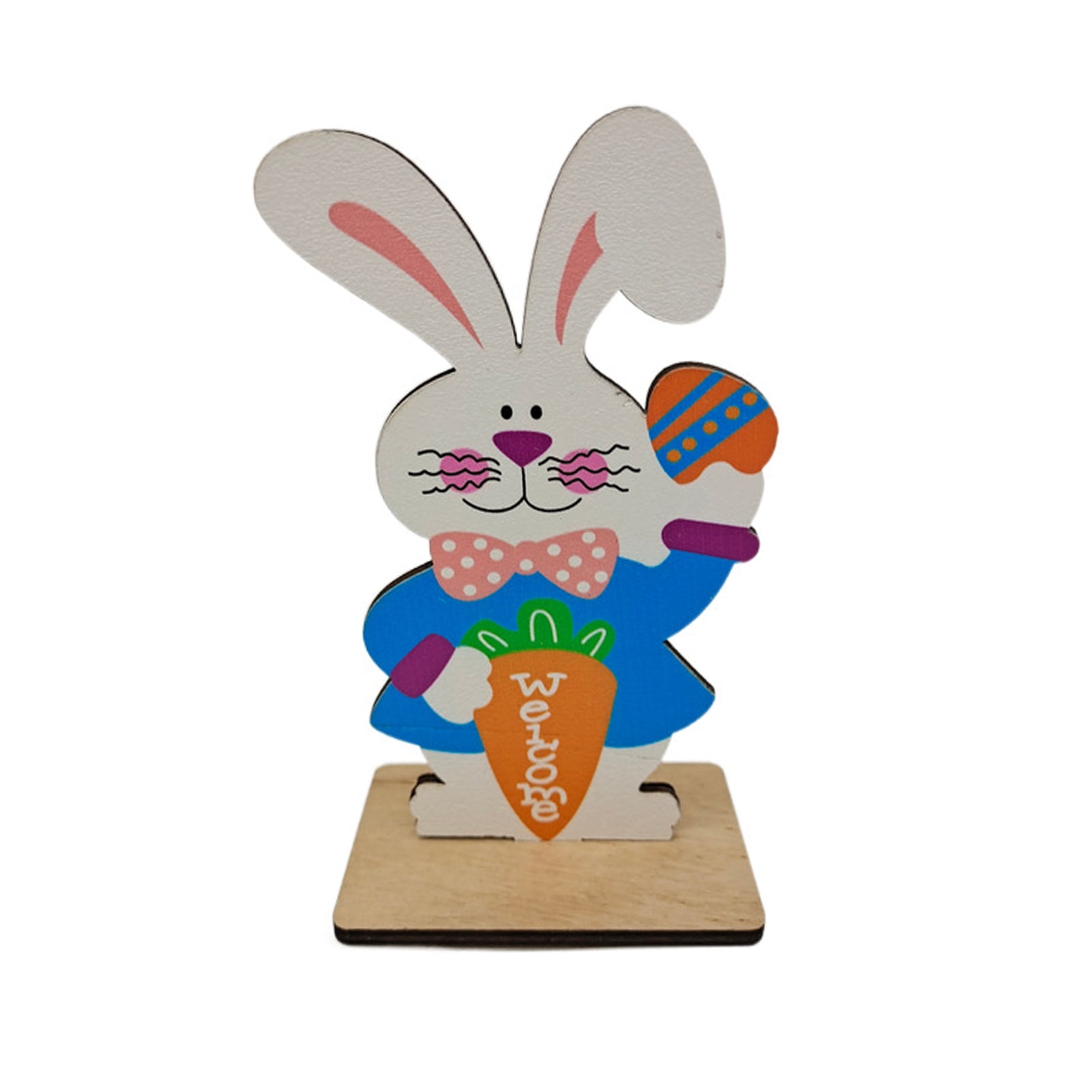 Natural Rabbit Figurine Cartoon Density Board Creative Easter Bunny ...