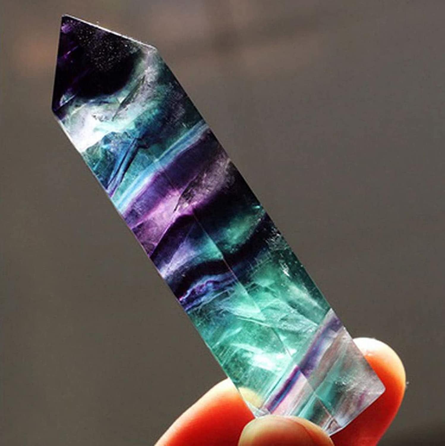Natural Rainbow Fluorite Large Crystal Healing Wands Healing Crystal ...
