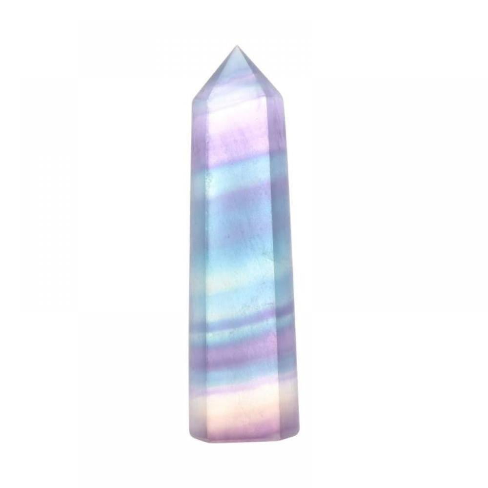 Natural Rainbow Fluorite Quartz Crystal Hexagonal Wand Healing Crystal ...