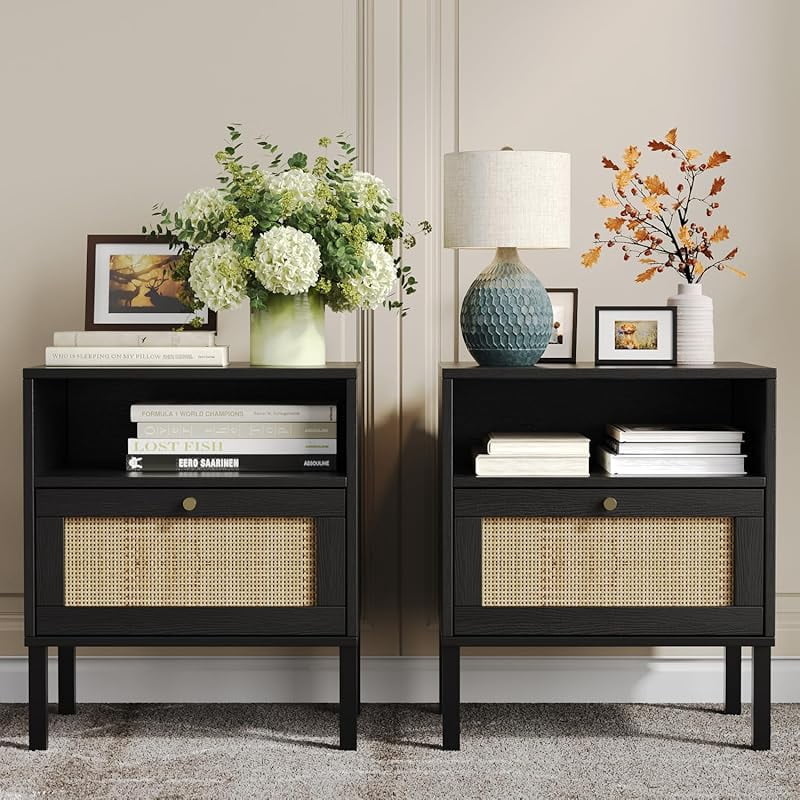 Rattan Nightstand Set Of 2