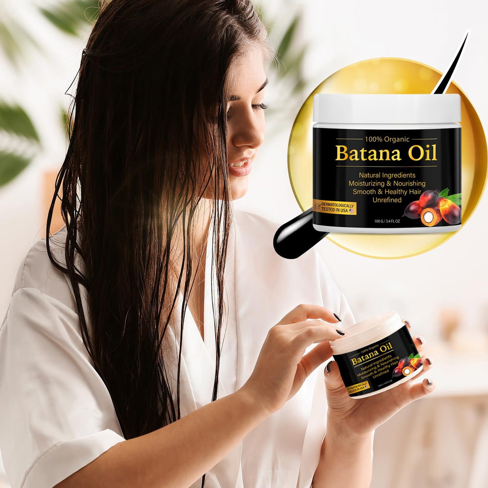 Natural Raw Batana Oil Hair Oil Prevent Eliminates Split Ends for Men ...