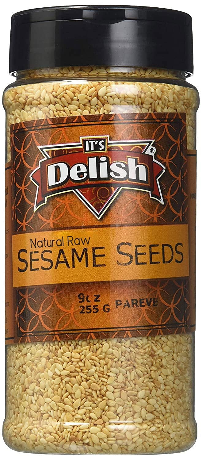Natural Raw Whole Sesame Seeds by It's Delish 9 Oz. Medium Jar Natural ...