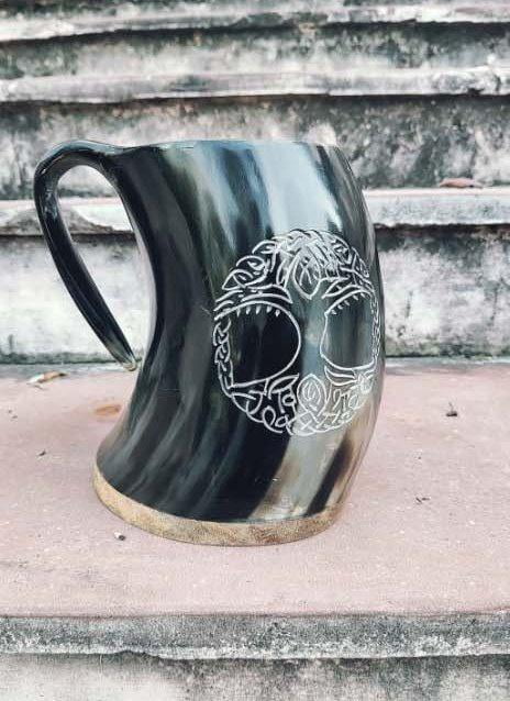 Natural Real Horn Handmade Viking Medieval LARP Drinking Horn (small ...
