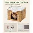 Natural Rectangle-M Rattan Cat Bed Cube with Mat - Walmart.com