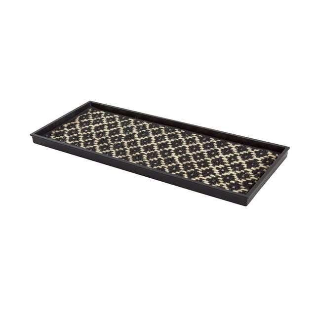 Natural & Recycled Rubber Boot Tray with Black & Ivory Coir Insert ...