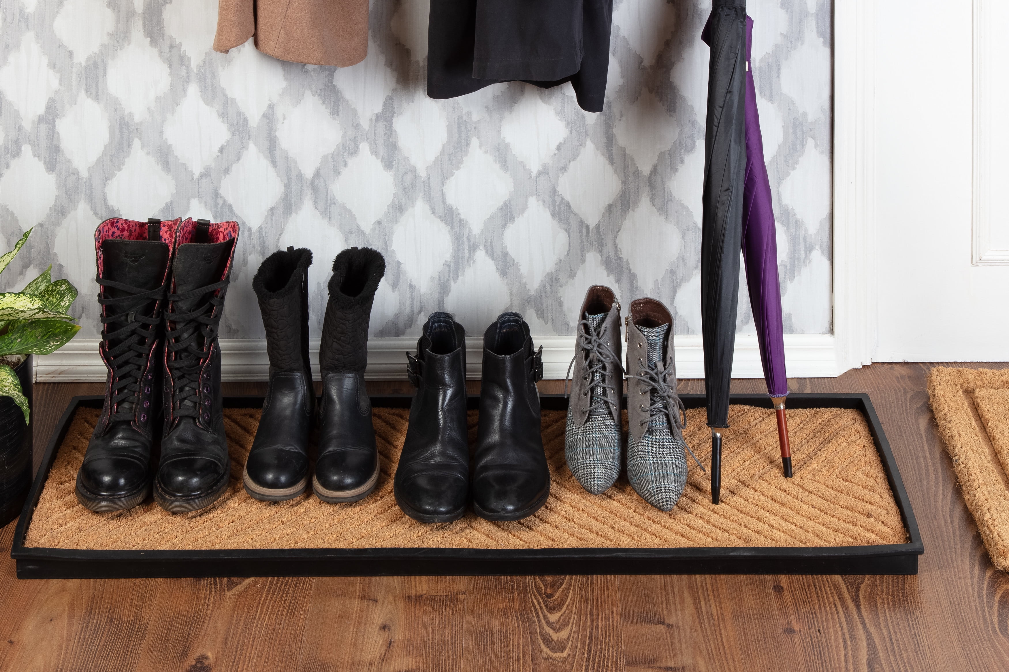 Natural & Recycled Rubber Boot Tray with Cross Embossed Coir Insert ...