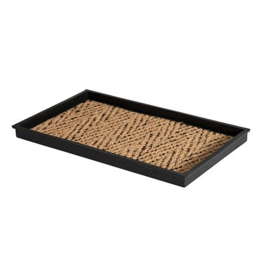 Natural & Recycled Rubber Boot Tray with Cross Embossed Coir Insert ...