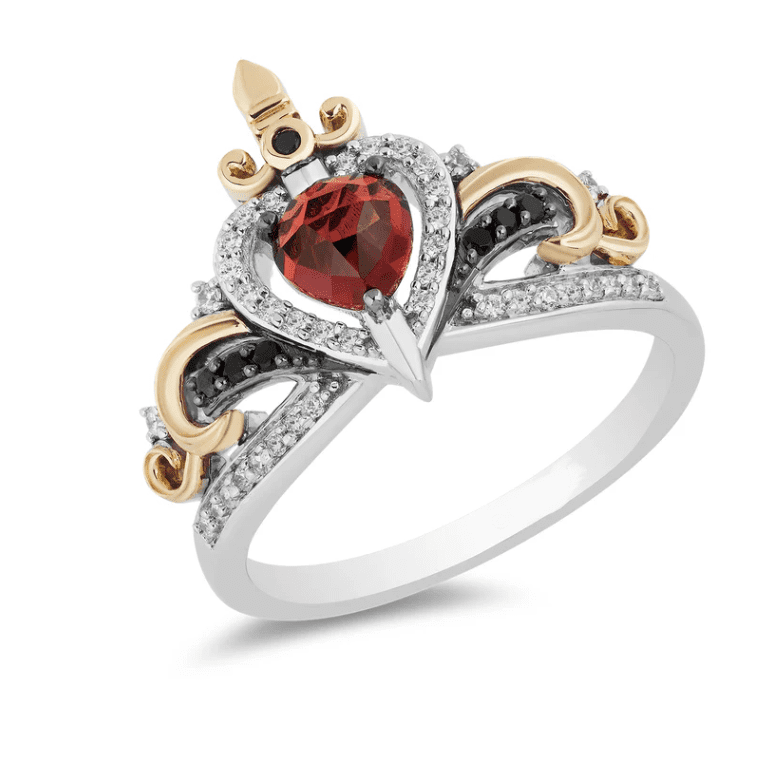 Natural Red Garnet Evil Queen Ring in 925 Sterling Silver - Princess ...