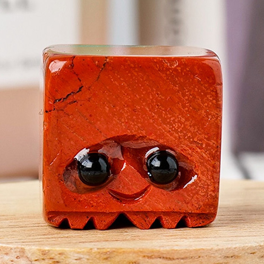 Natural Red Jasper Carved Healing Cube Figurines Reiki Energy Stone ...