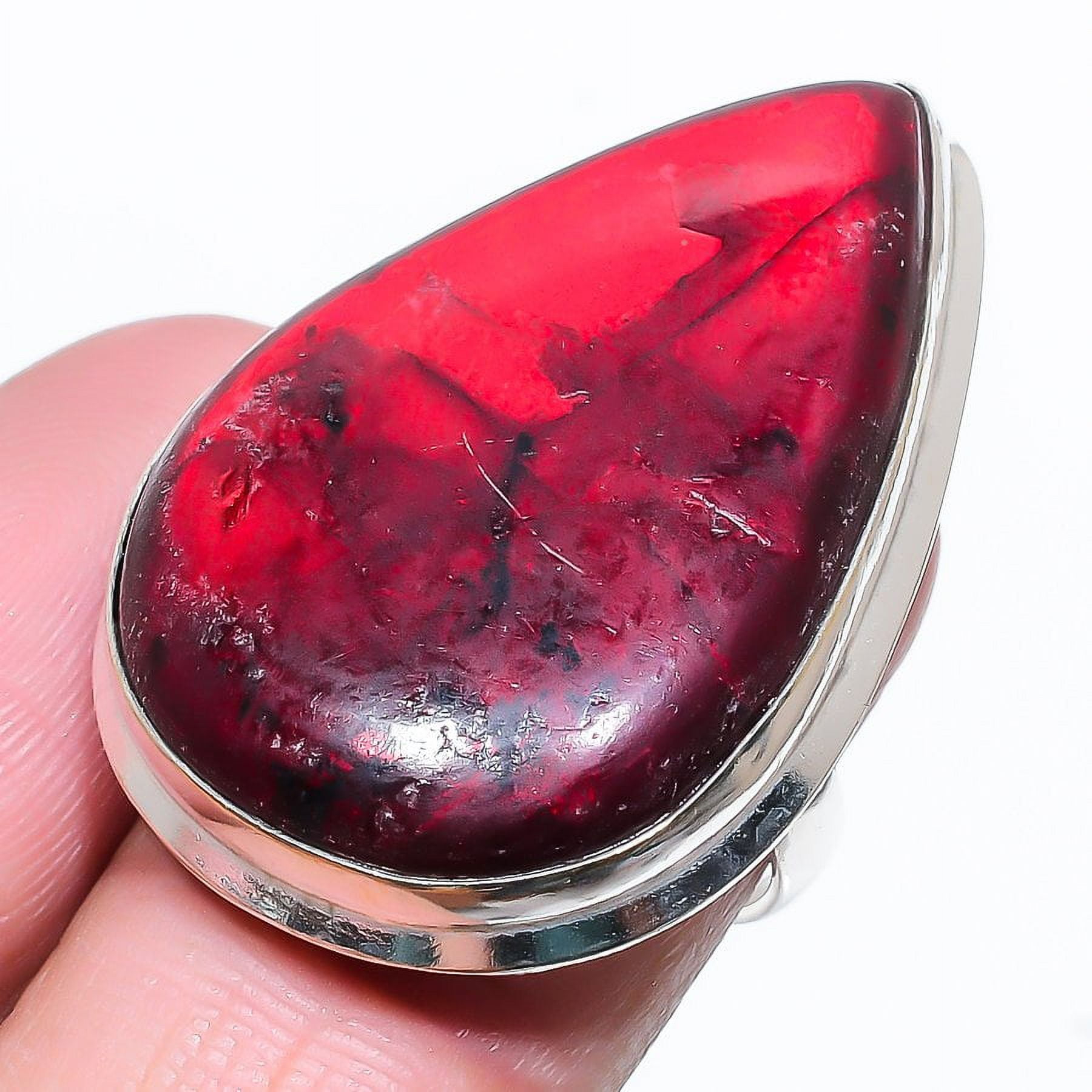 Natural Red Labradorite Gemstone 925 Sterling Silver Gift Ring Size 10 ...