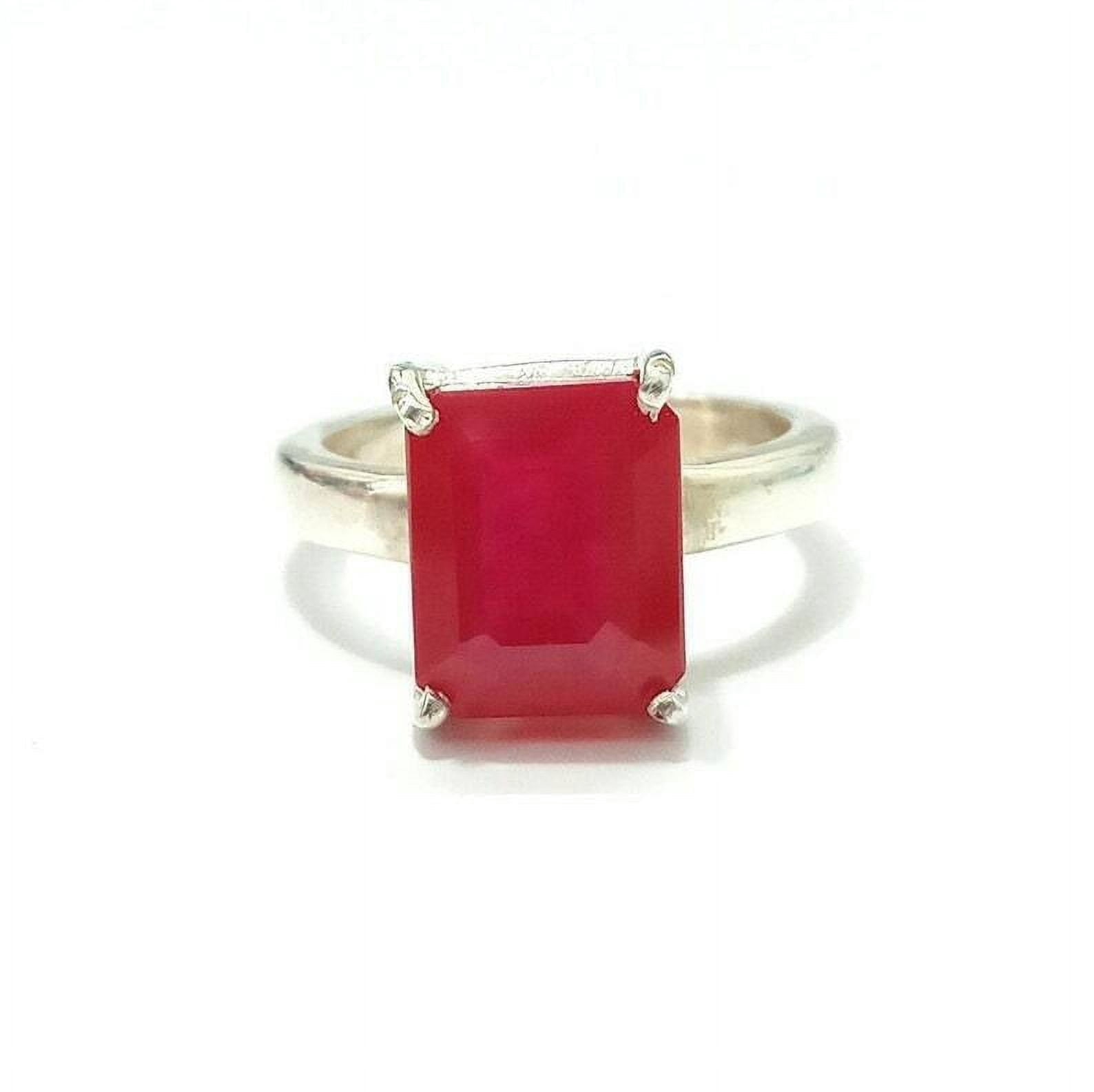 Natural Red Ruby Gemstone Ring,925 Silver Ring, Anniversary Gift Ring ...