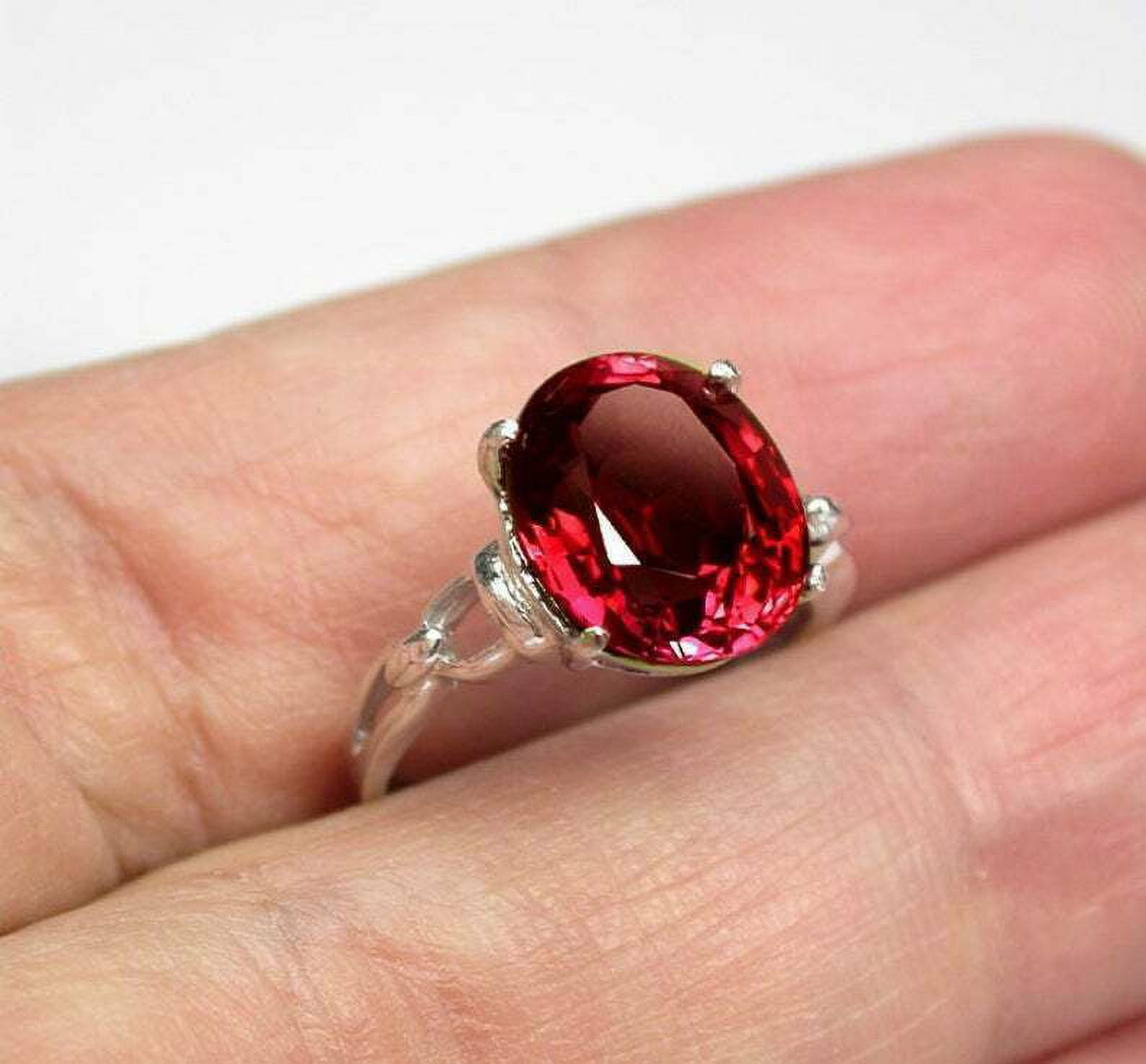 Ladies Ruby Cut 925 Sterling Silver Ring - Walmart.com