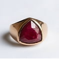 Natural Red Ruby Ring - Solid Pure Copper Jewelry, Ruby Signet Ring ...