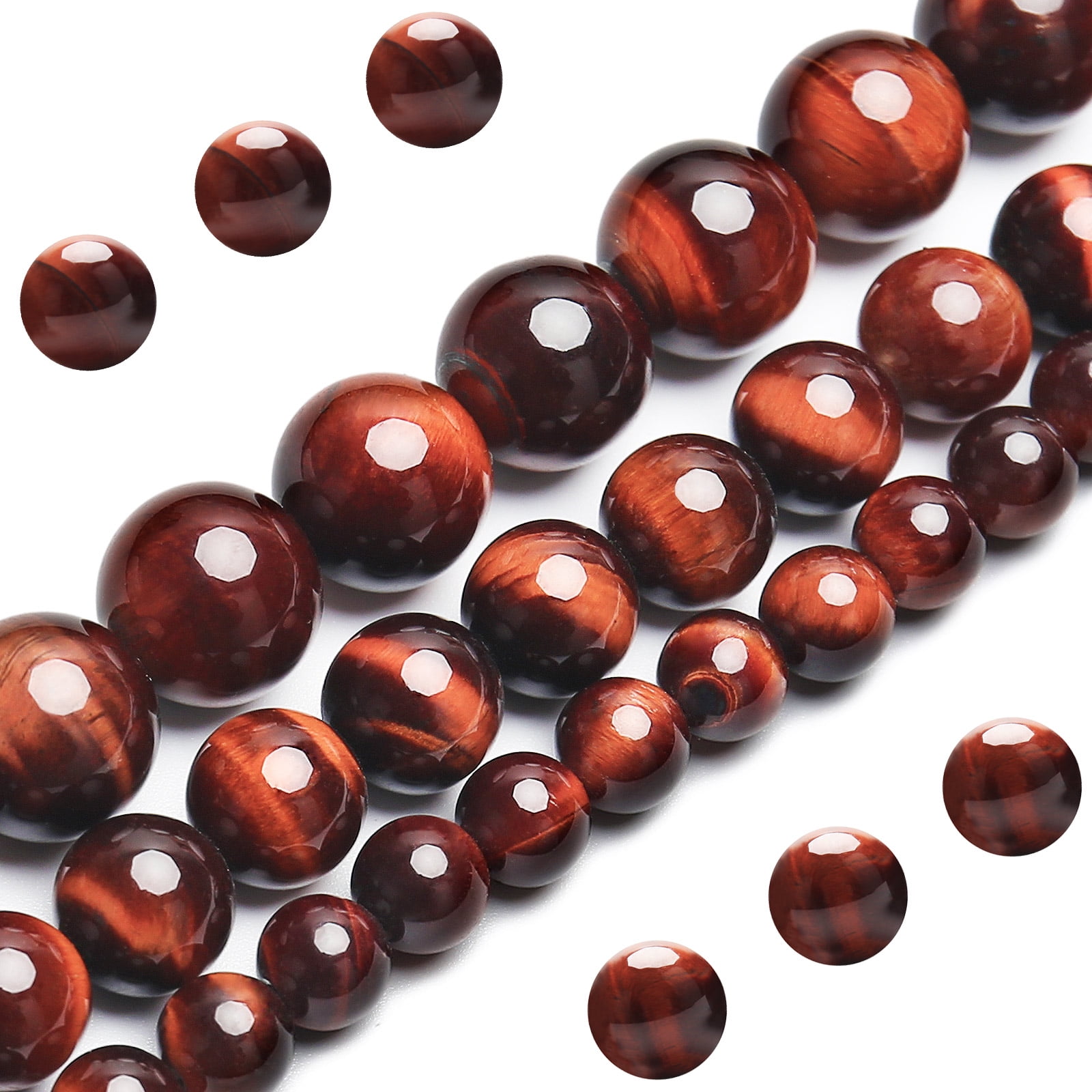 Natural Red Tiger Eye Beads, Grade AAA Gemstone Round Loose Beads 10MM ...