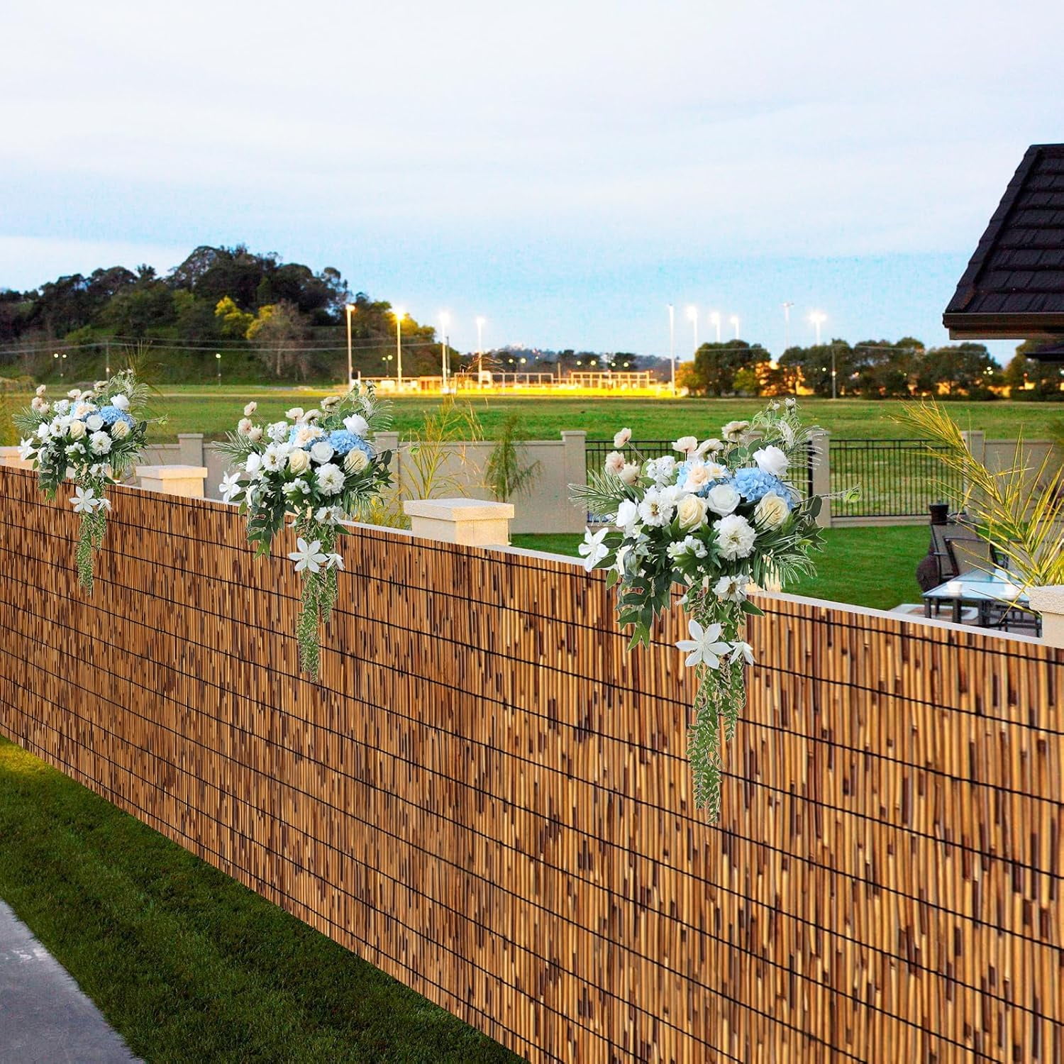 Natural Reed Fence,6FT X 16.4FT Bamboo Fencing Privacy Reed Screening ...